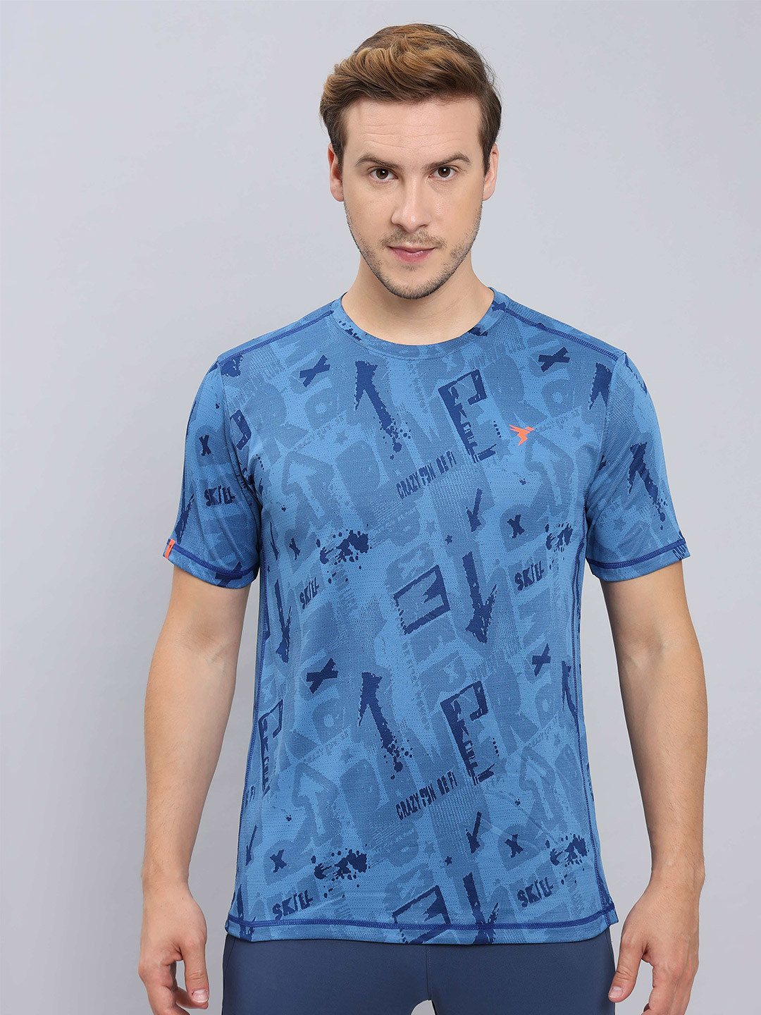 Buy Technosport Men Jacquard Double Cool Slim Fit Sports Tshirt ...