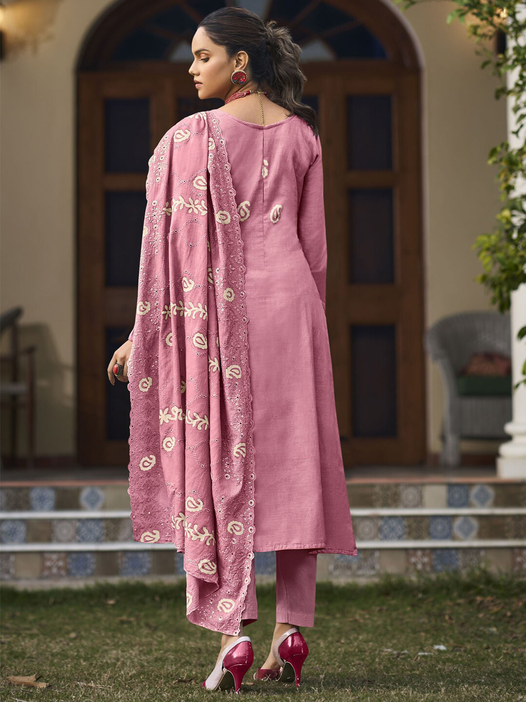 Buy Stylee LIFESTYLE Embroidered Pure Cotton Unstitched Dress Material ...