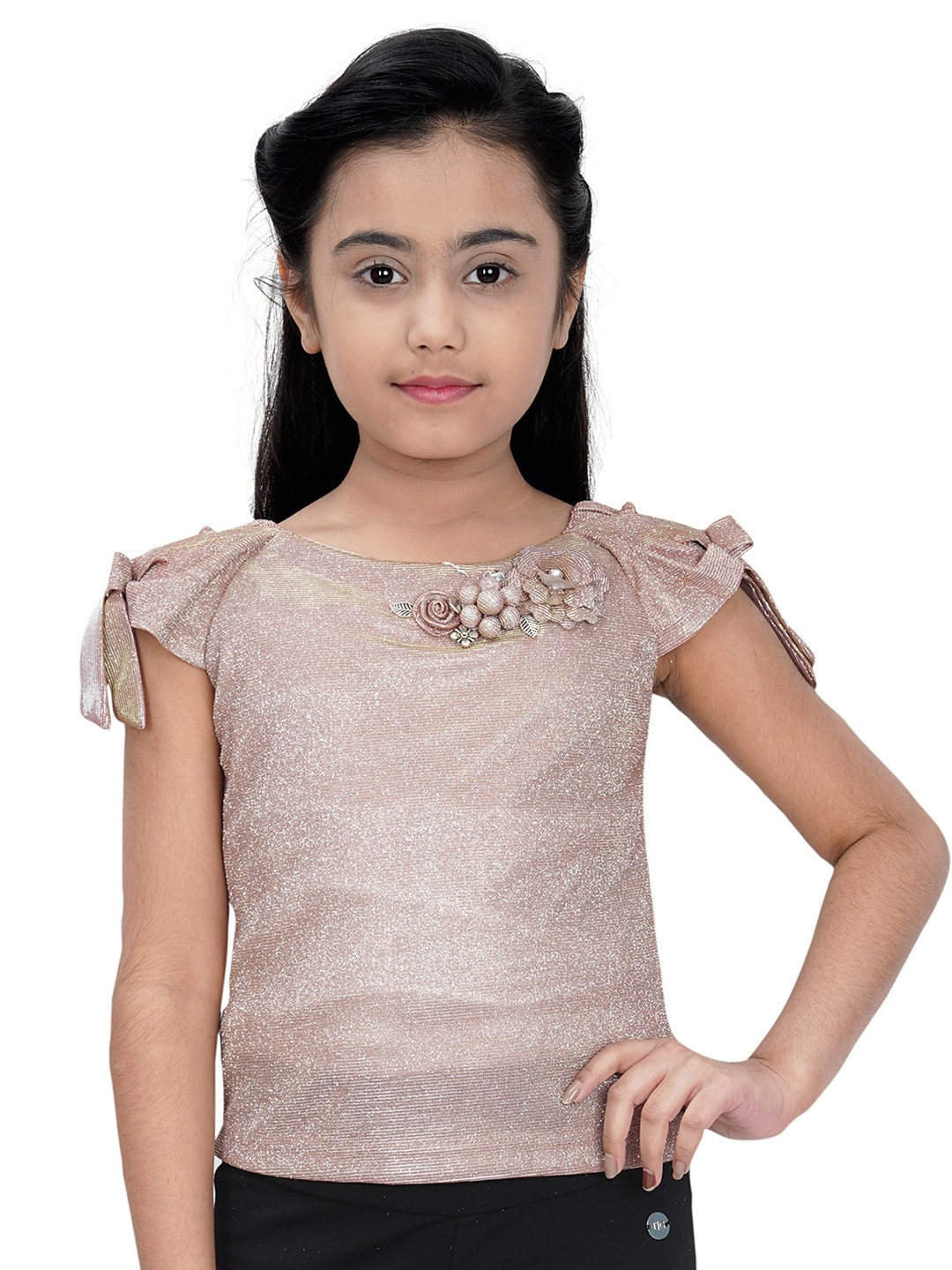 Buy Tiny Girl Embellished Flutter Sleeves Top - Tops for Girls 22927084 ...