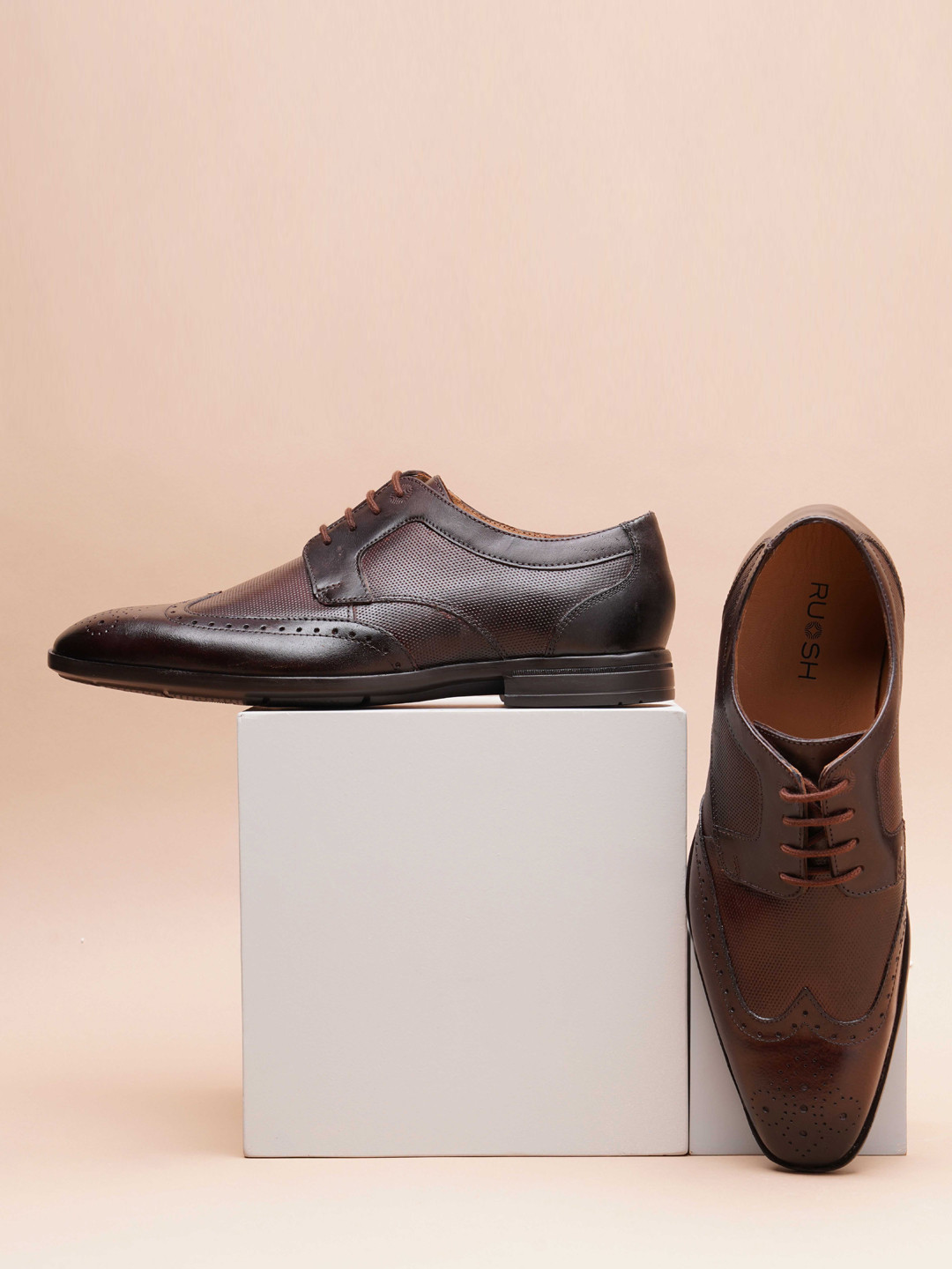 Buy Ruosh Men Leather Lace Up Formal Brogues - Formal Shoes for Men ...