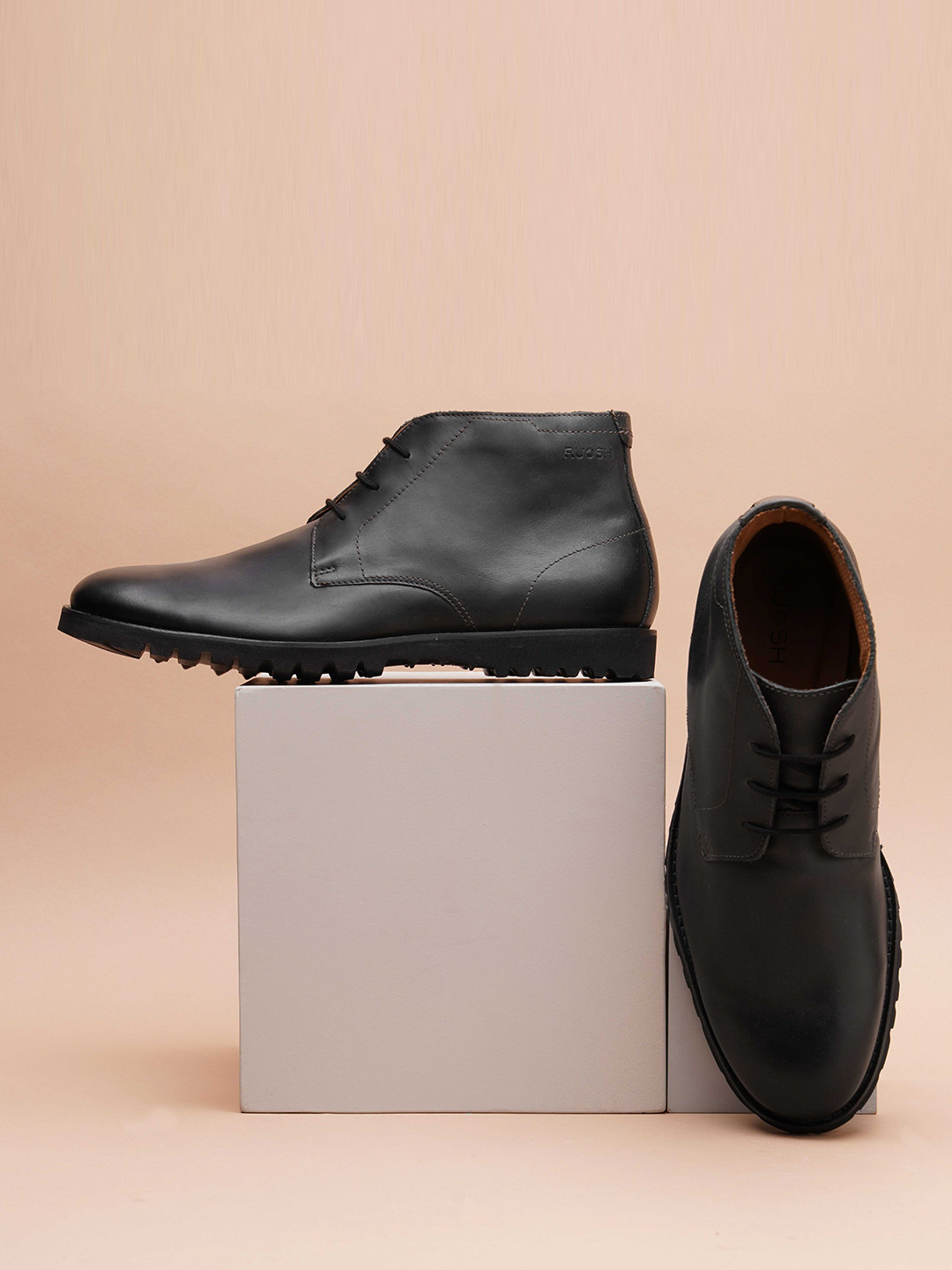 Buy Ruosh Men Round Toe Mid Top Leather Regular Boots - Boots for Men ...
