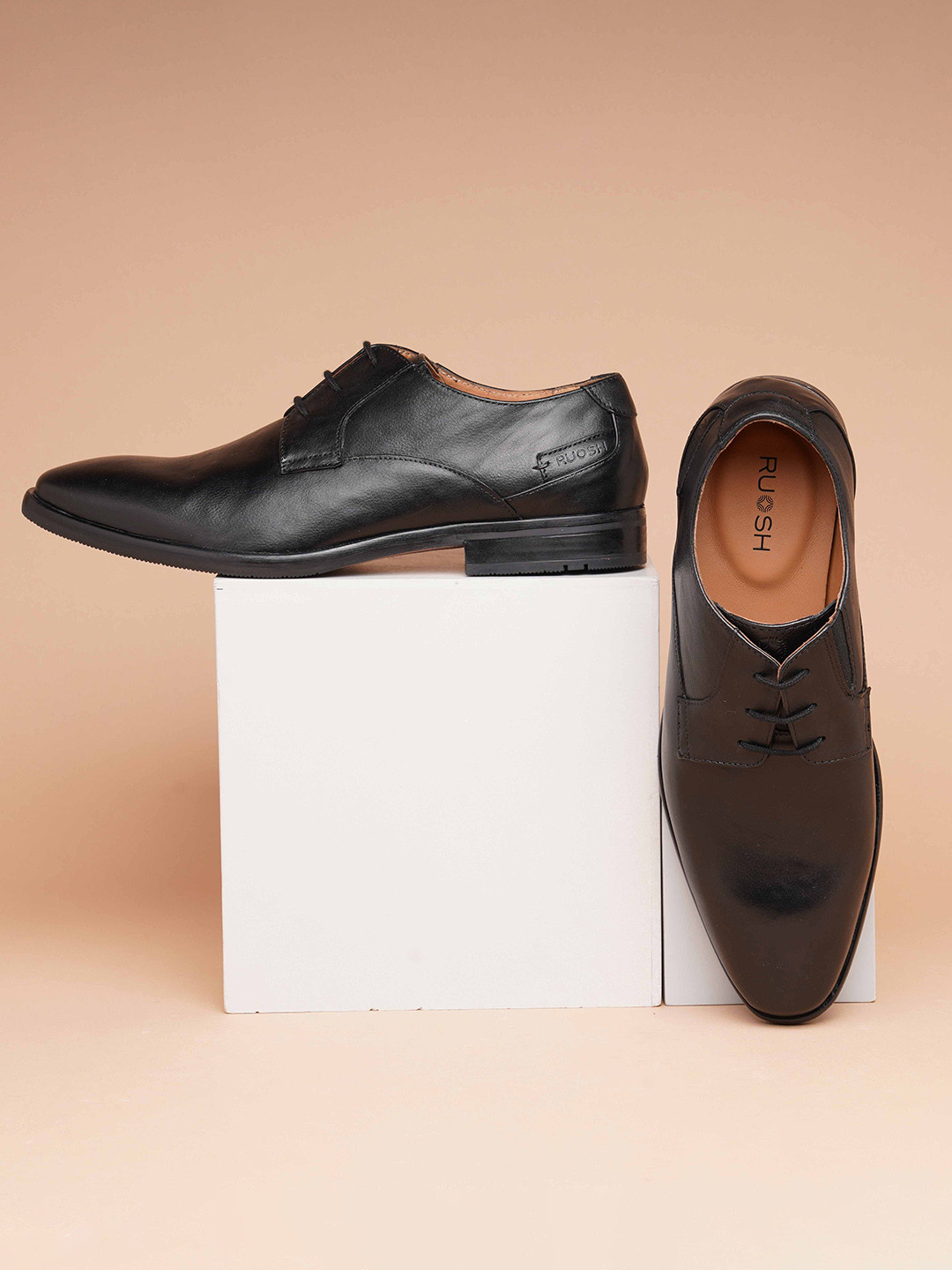 Buy Ruosh Men Textured Leather Formal Derbys - Formal Shoes for Men ...