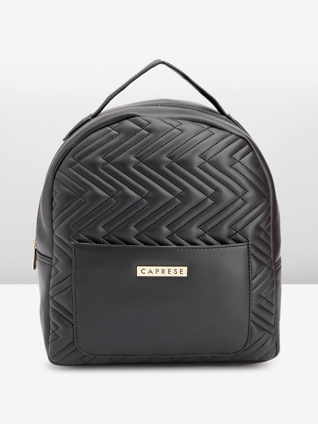 Buy Caprese Women Chevron Self Design Backpack With Quilted Detail ...