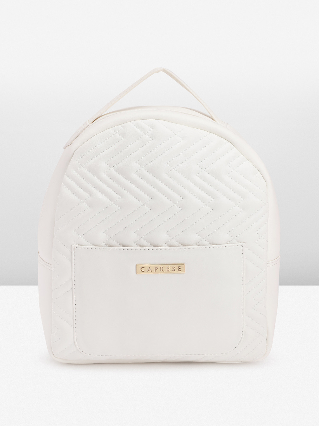 Buy Caprese Women Chevron Self Design Backpack With Quilted Detail ...