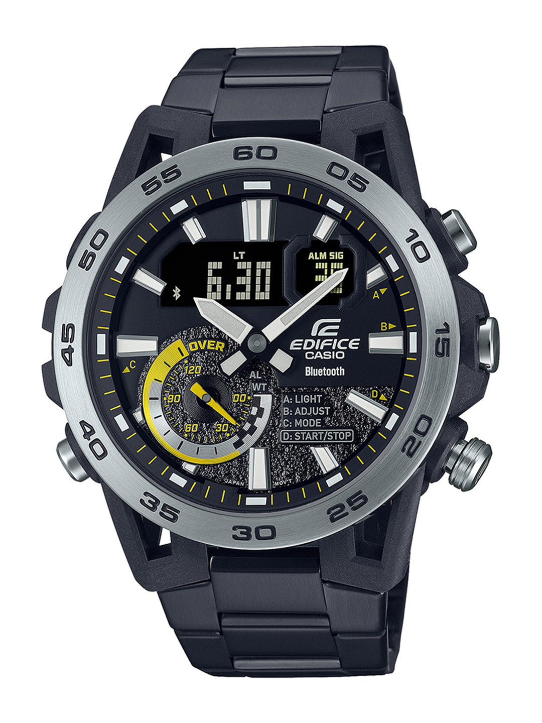 Buy CASIO Men EDifice ECB 40DC 1ADF Black Ana Digi Dial Black Stainless ...