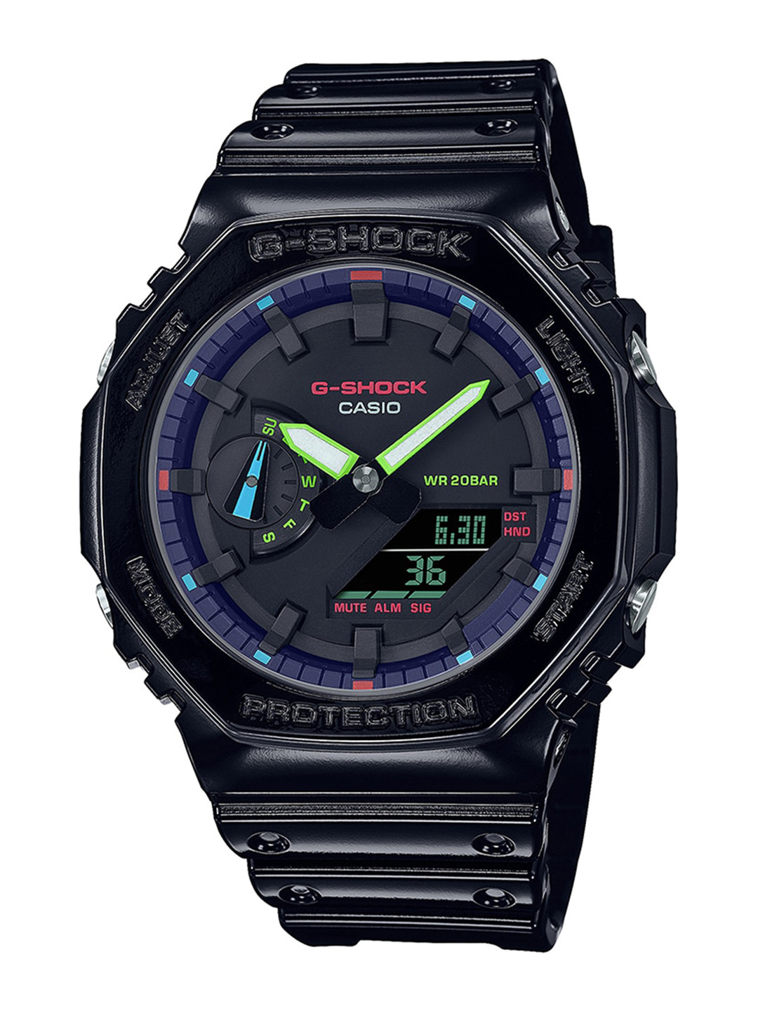 Buy CASIO Men G Shock GA 2100RGB 1ADR Multi Coloured Ana Digi Dial ...