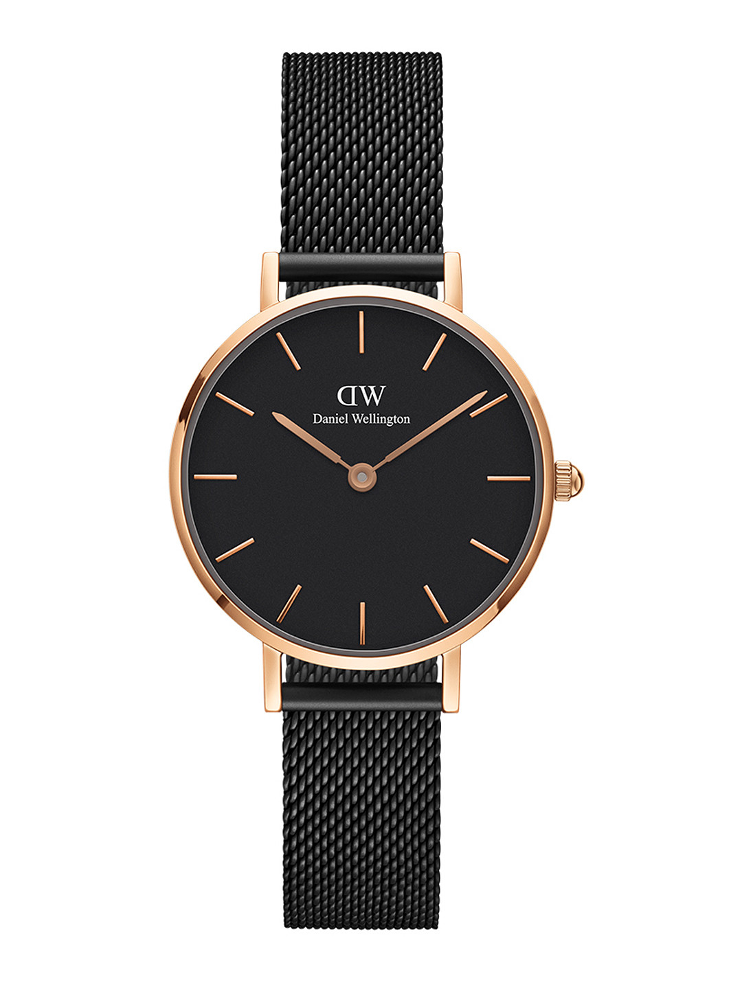 Buy Daniel Wellington Women Petite Ashfield 28mm Black Dial Round ...