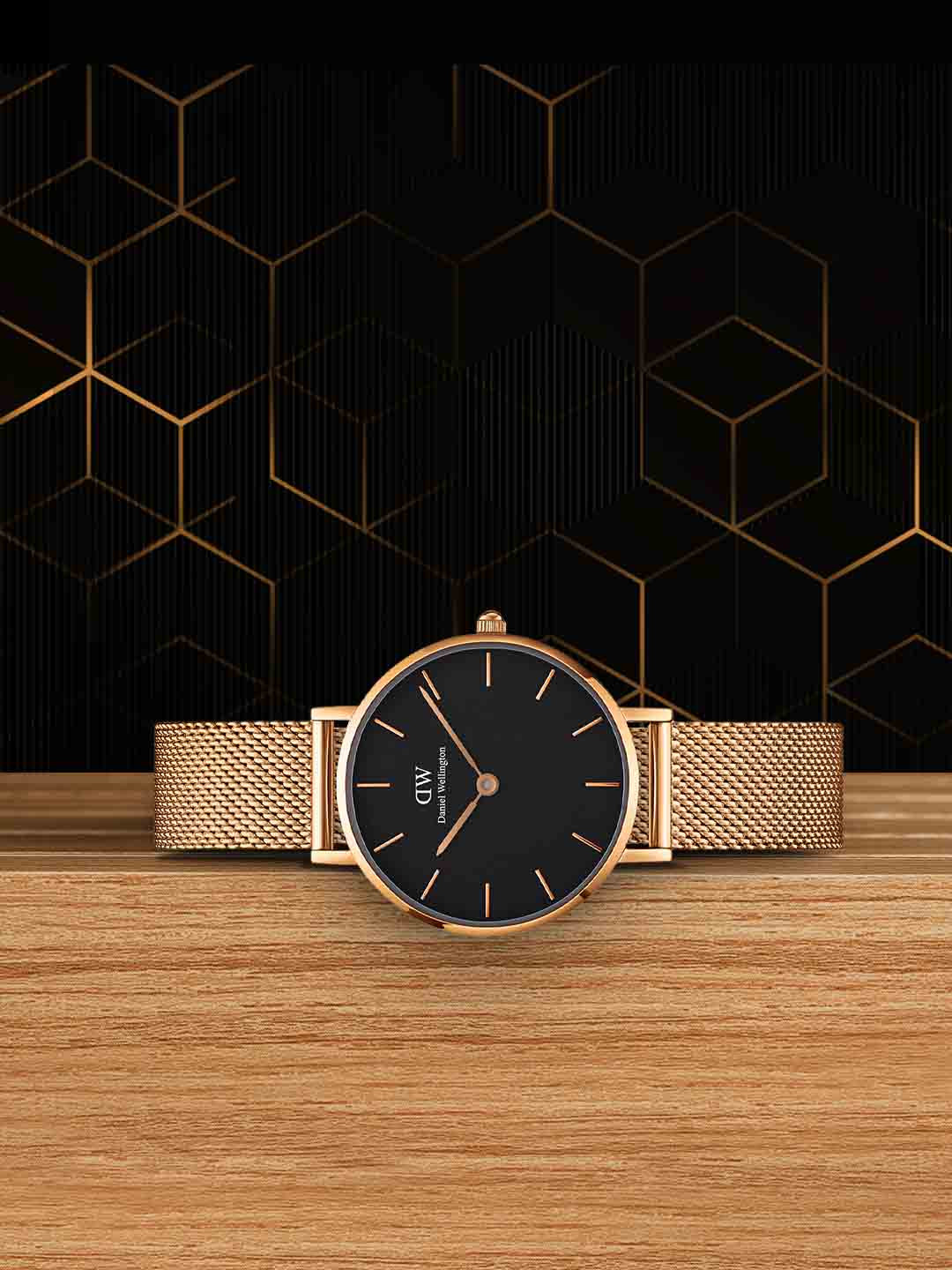 Buy Daniel Wellington Women Petite Melrose 28mm Dial Black Watch ...