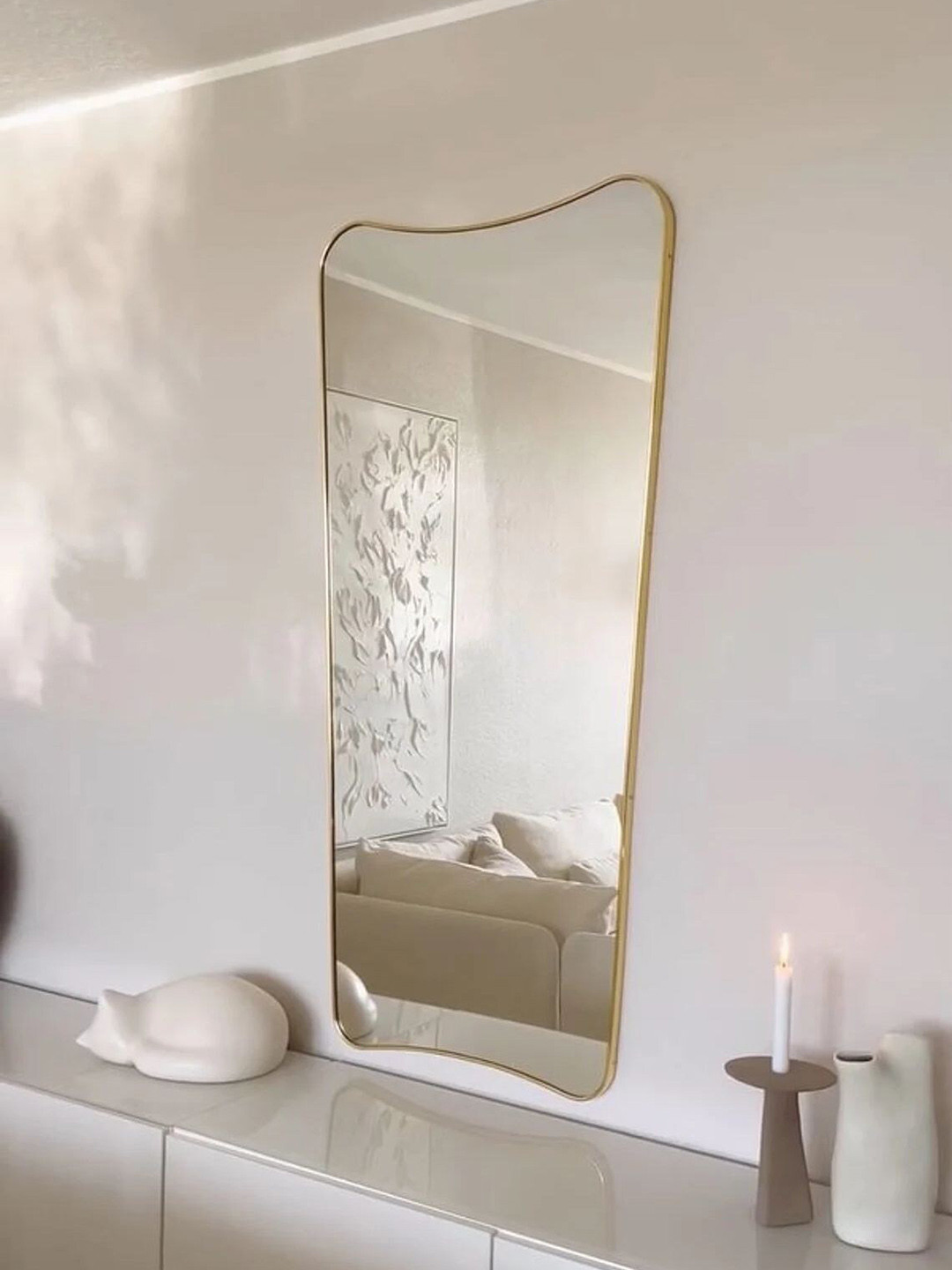 Buy THE HANDMADE FLAIR Gold Toned MDF Framed Irregular Wall Mirror ...