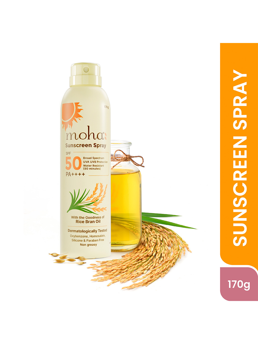 Buy Moha SPF 50 PA +++ High Protection With Rice Bran Oil Sunscreen ...