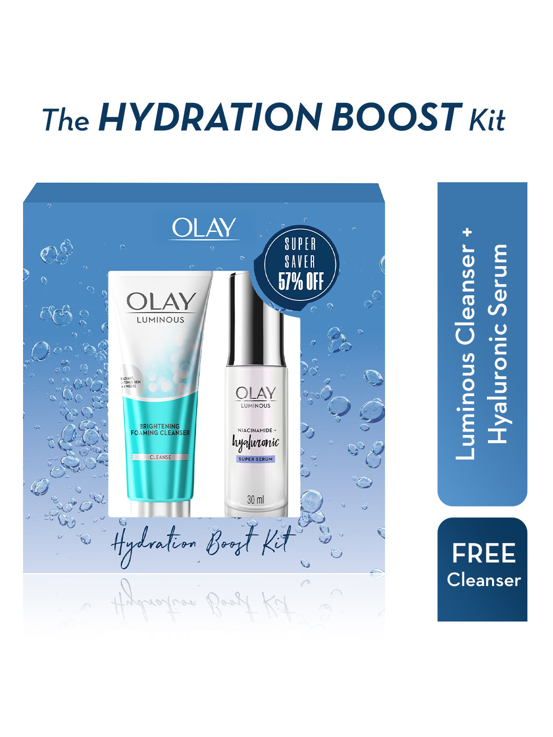 Buy Olay Hydration Boost Kit With Hyaluronic Serum & Cleanser - Facial ...