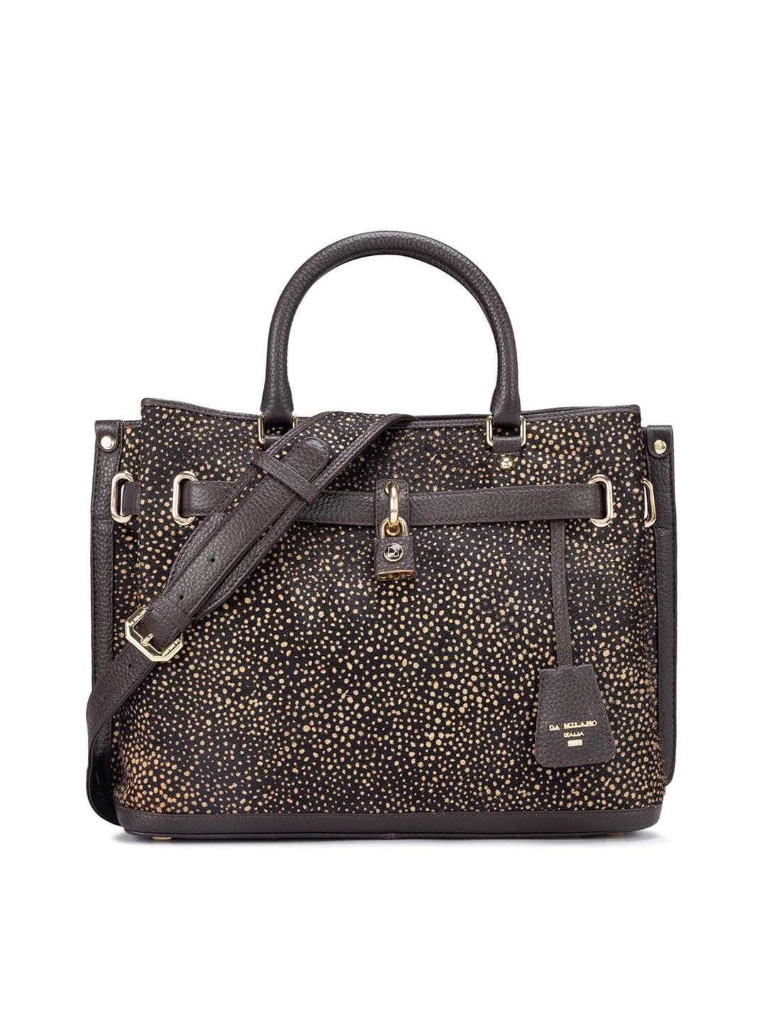 Buy Da Milano Embellished Leather Structured Handheld Bag - Handbags ...