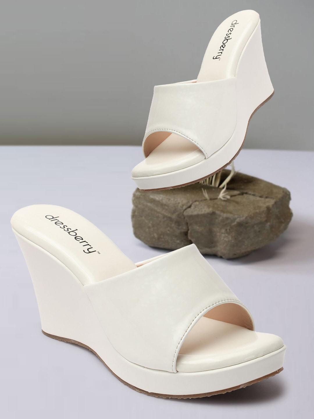 Buy DressBerry White Open Toe Wedges - Heels for Women 22958806 | Myntra