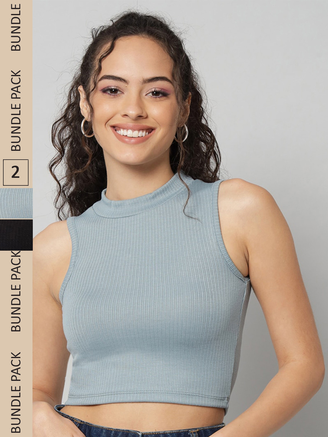 Buy GUTI Pack Of 2 Cotton Tank Crop Top - Tops for Women 22960942 | Myntra