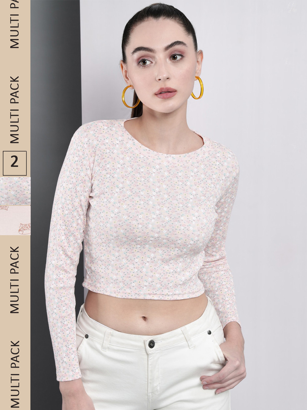 Buy GUTI Pack Of 2 Printed Cotton Crop Top - Tops for Women 22960966 ...