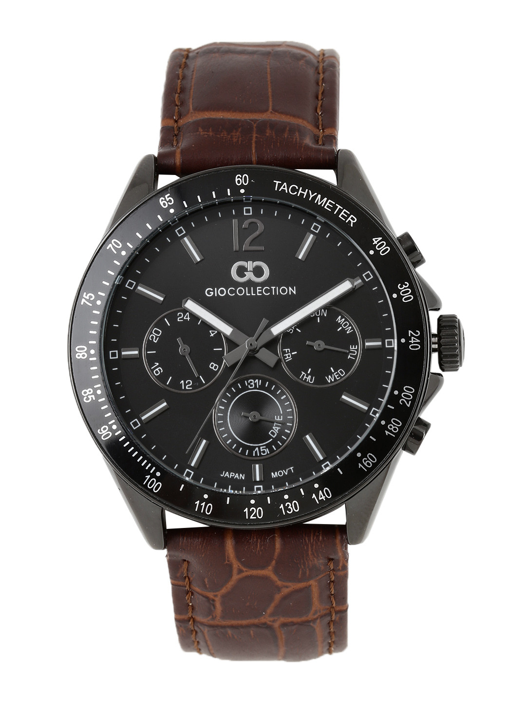 Buy GIO COLLECTION Men Black Multifunction Analogue Watch G1032 04 ...