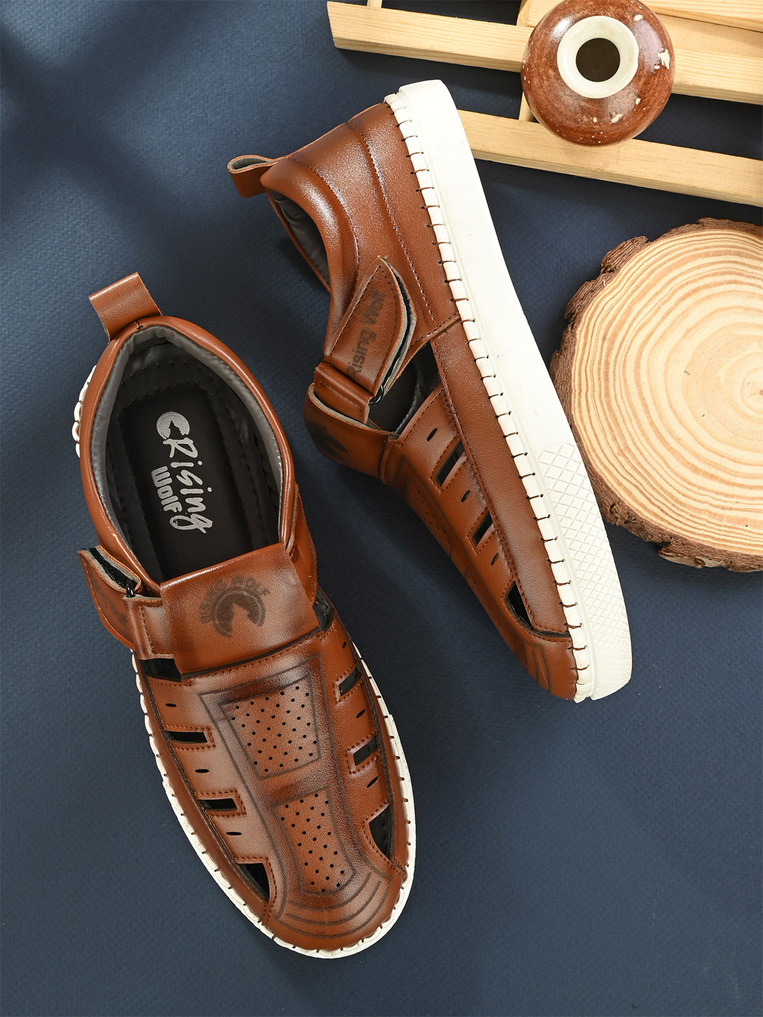 Buy Rising Wolf Men Fisherman Sandals With Velcro - Sandals for Men ...