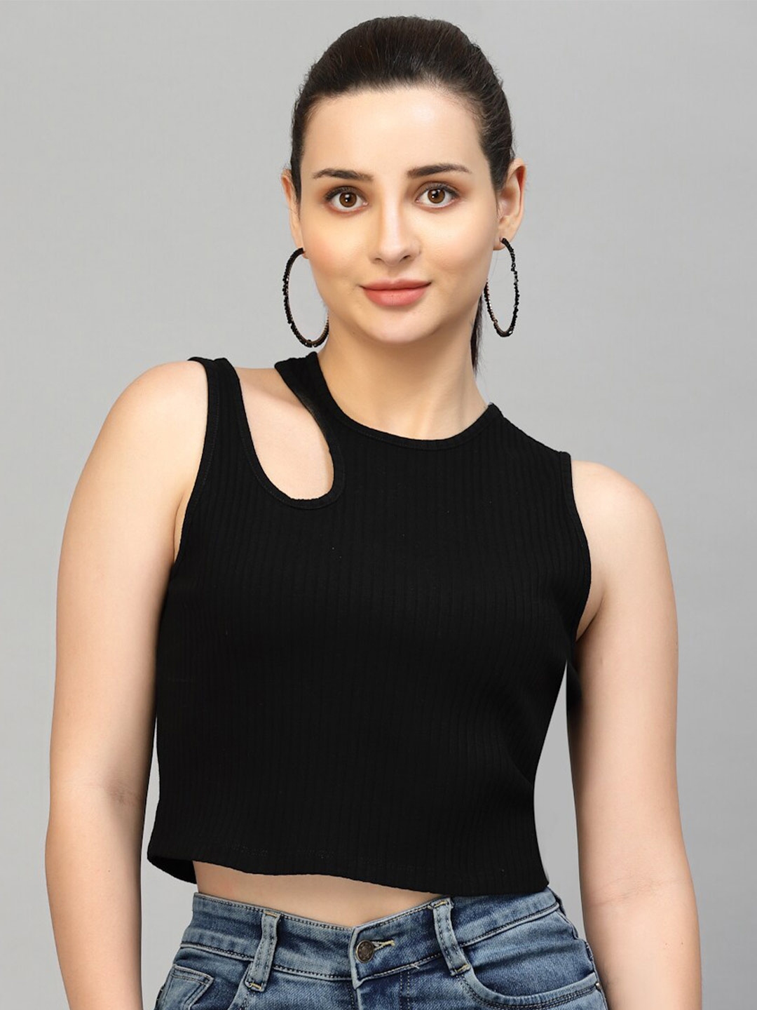 Buy Strong And Brave Odour Free Cut Out Cotton Tank Top Tops For