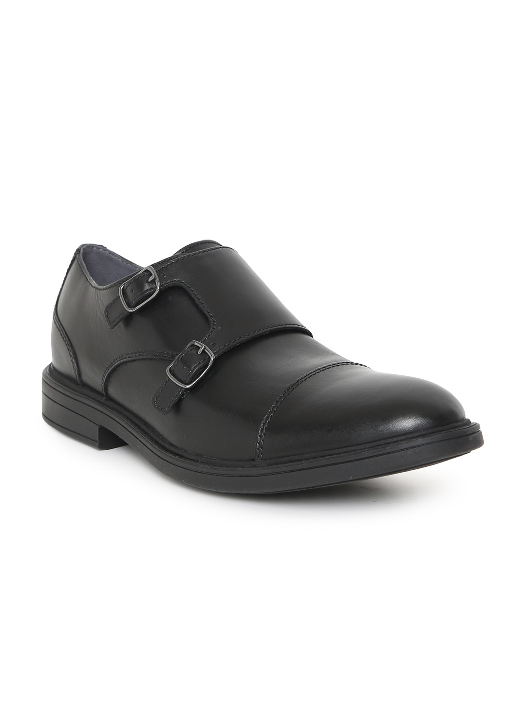 Buy Clarks Men Black Leather Cordis Style Formal Monk Shoes - Formal ...