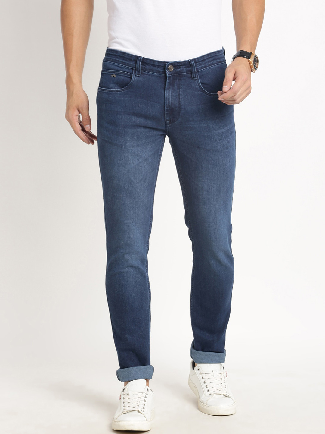 Buy Turtle Men Narrow Tapered Fit Light Fade Clean Look Stretchable ...