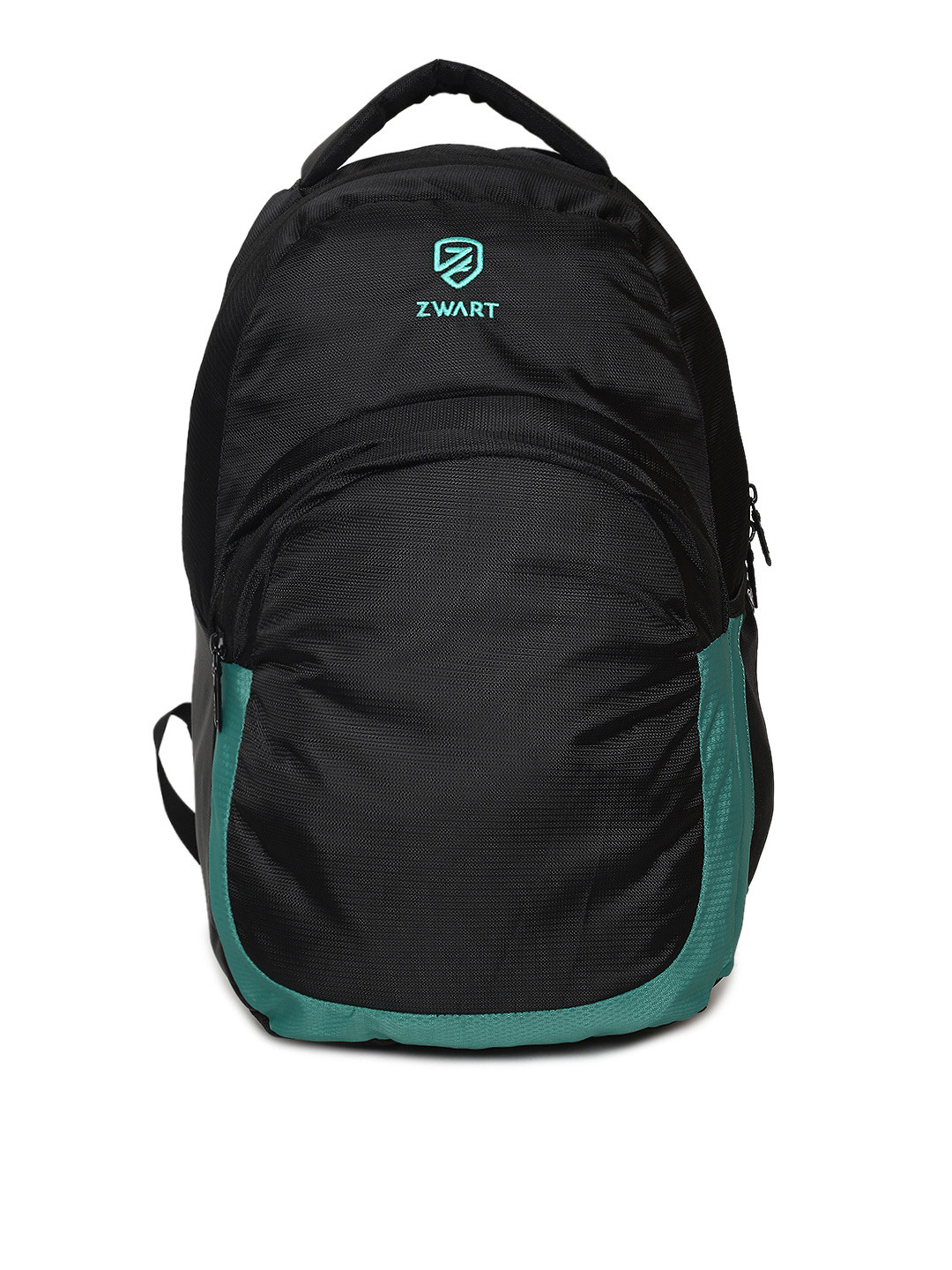 Buy Zwart Unisex Black & Teal Solid Backpack - Backpacks for Unisex ...