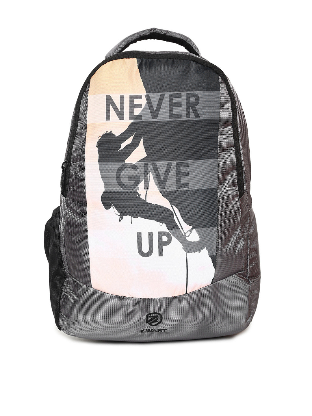 Buy Zwart Unisex Grey & Beige FAZER Graphic Backpack - Backpacks for ...