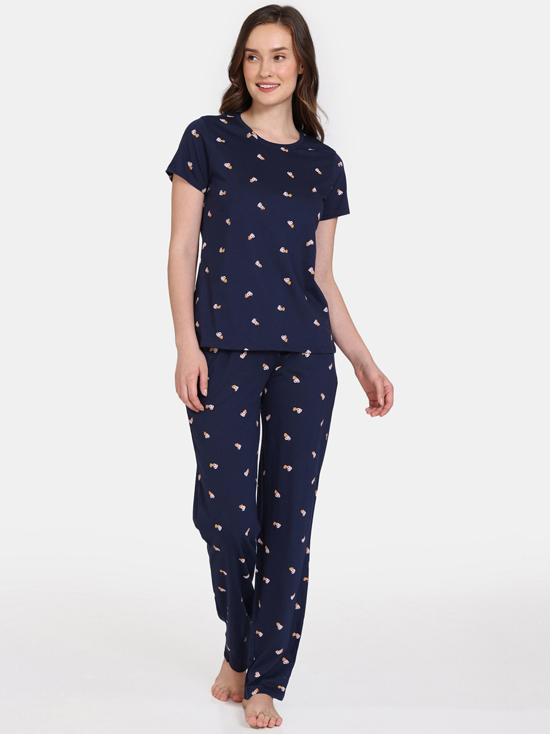 Buy Zivame Conversational Printed Pure Cotton Night Suit - Night Suits ...