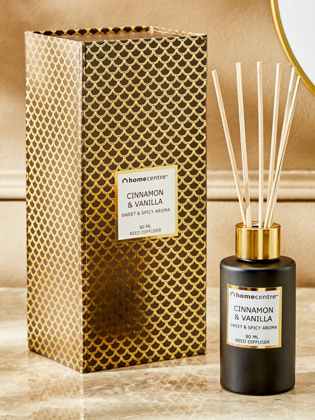 Buy Home Centre Black Cinnamon & Vanilla Reed Aroma Oil Diffusers 80 Ml ...