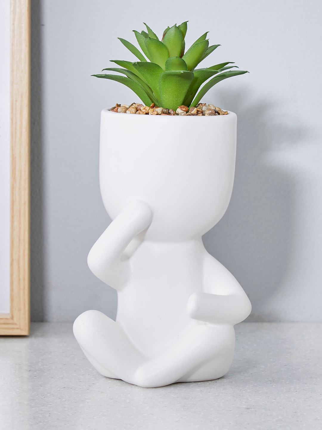 Buy Home Centre Gloria White Ceramic Human Planter - Planters for ...
