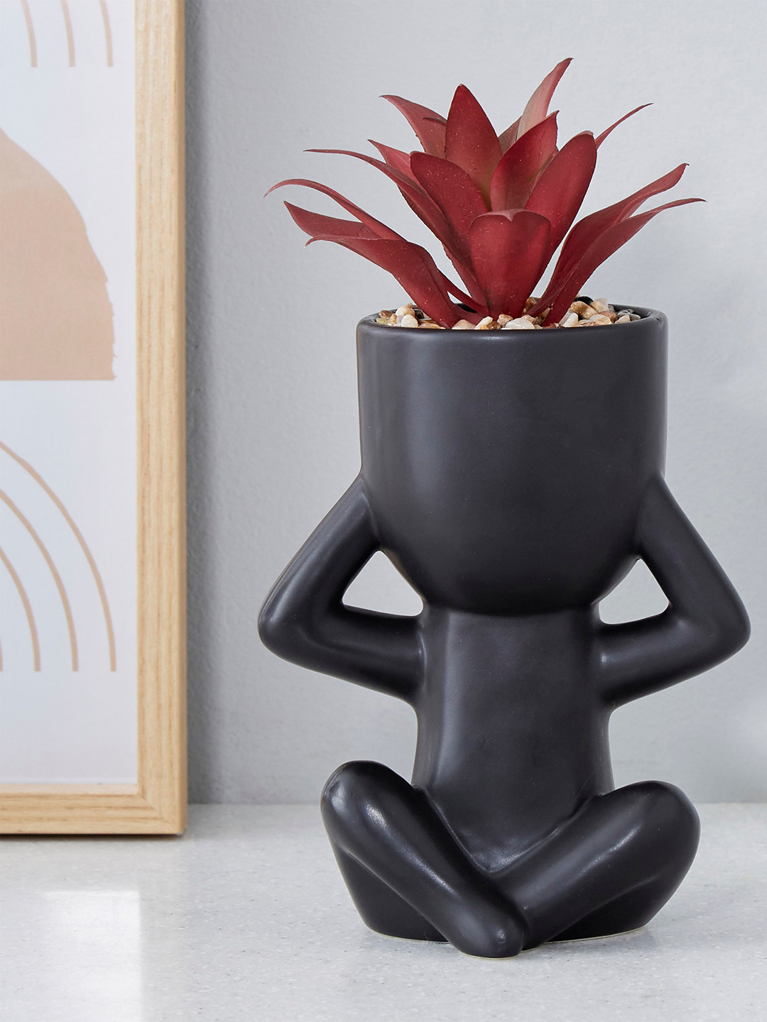 Buy Home Centre Gloria Black Ceramic Human Planter - Planters for ...