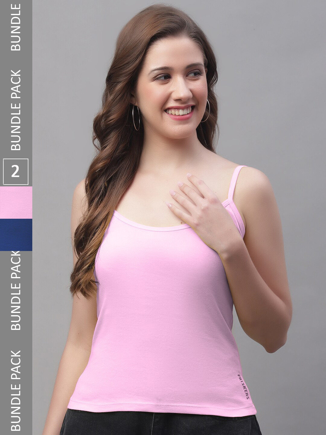 Buy Friskers Pack Of 2 Pure Cotton Scoop Neck Bio Wash Camisoles ...