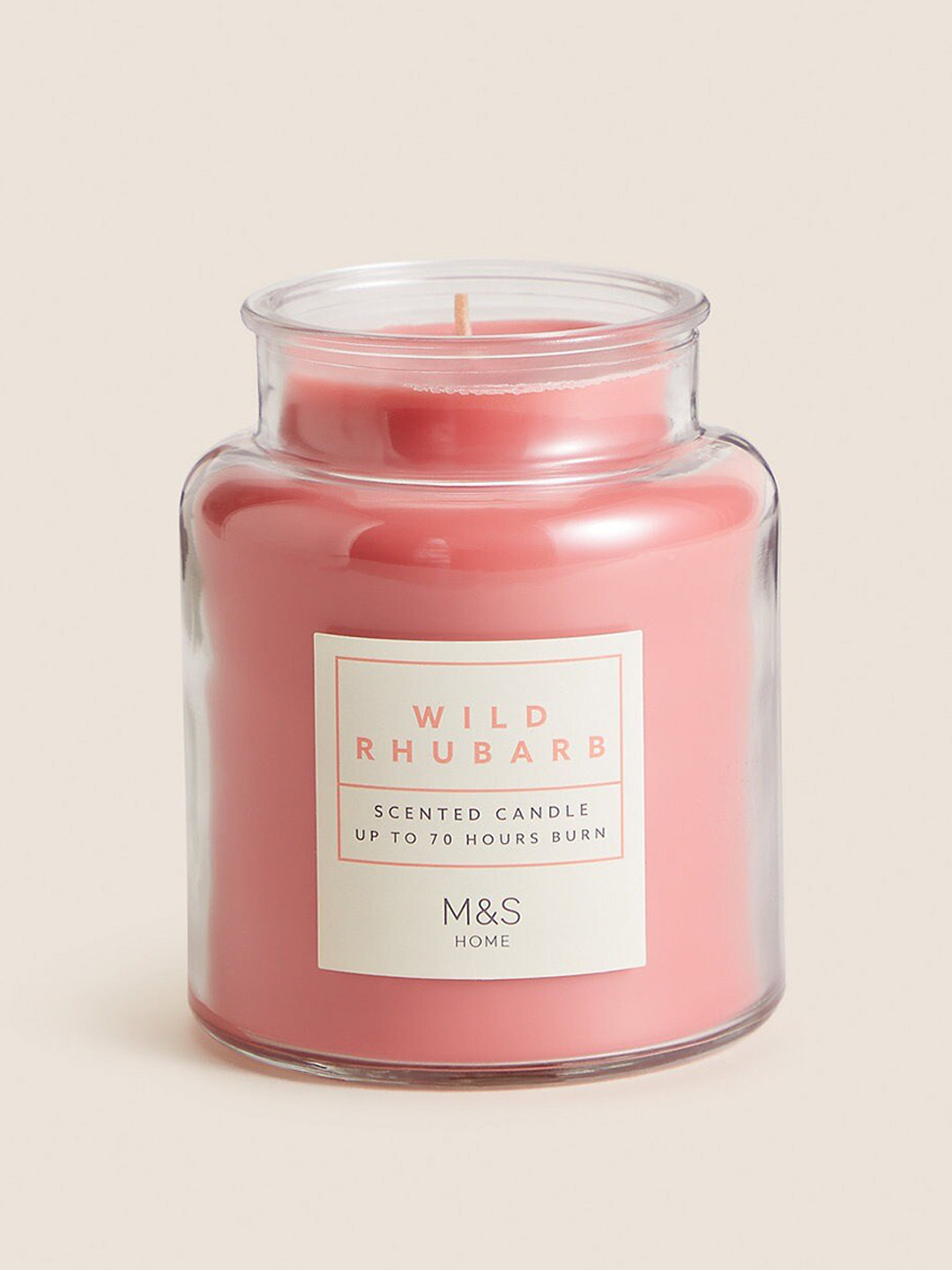 Buy Marks & Spencer Pink Wild Rhubarb Glass Jar Candle - Candles for ...