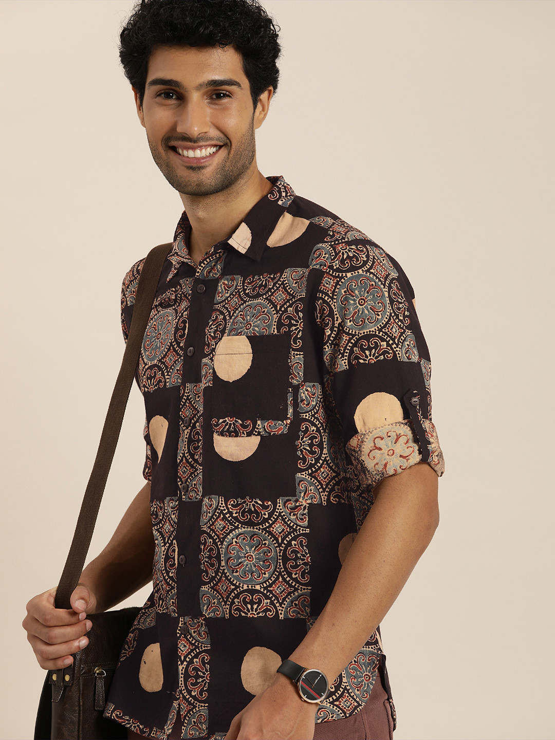 Buy Taavi Printed Ajrakh Pure Cotton Casual Shirt - Shirts for Men ...