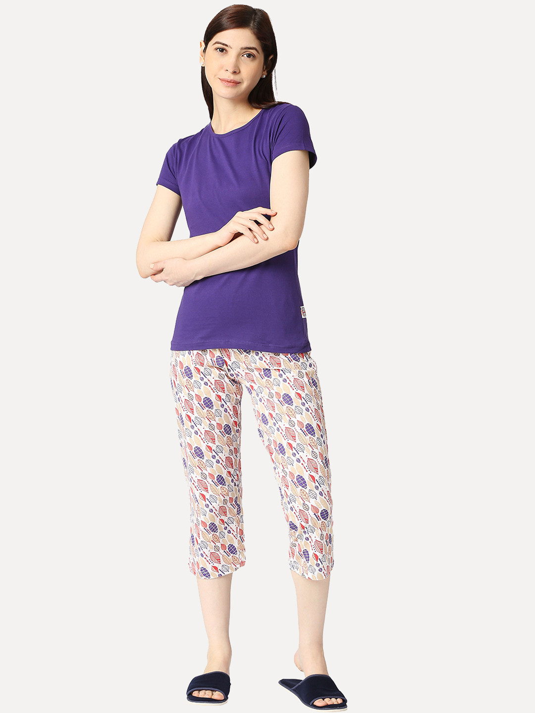 Buy Zebu Graphic Printed Pure Cotton Night Suit - Night Suits for Women ...