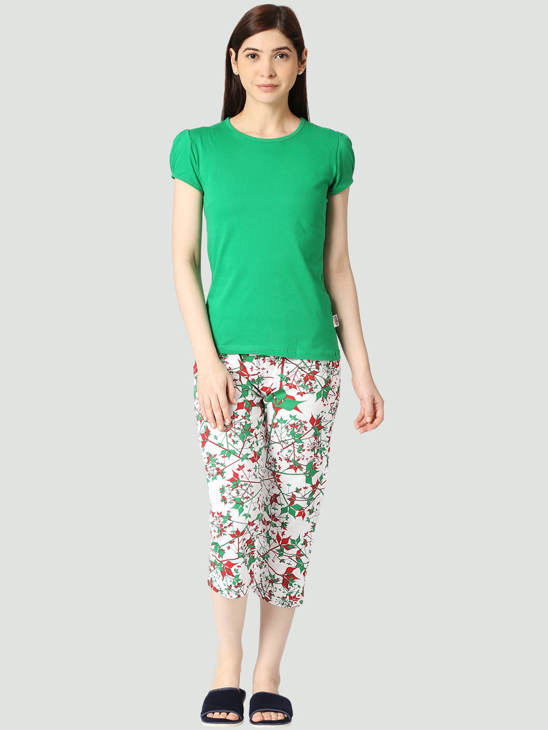 Buy Zebu Floral Printed Pure Cotton Night Suit - Night Suits for Women ...