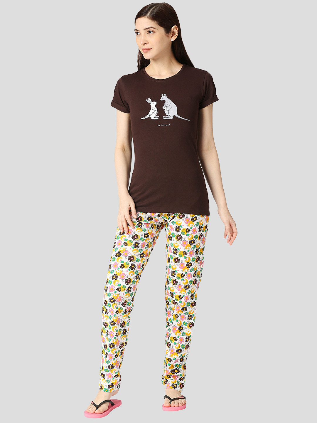 Buy Zebu Graphic Printed Pure Cotton Night Suit - Night Suits for Women ...