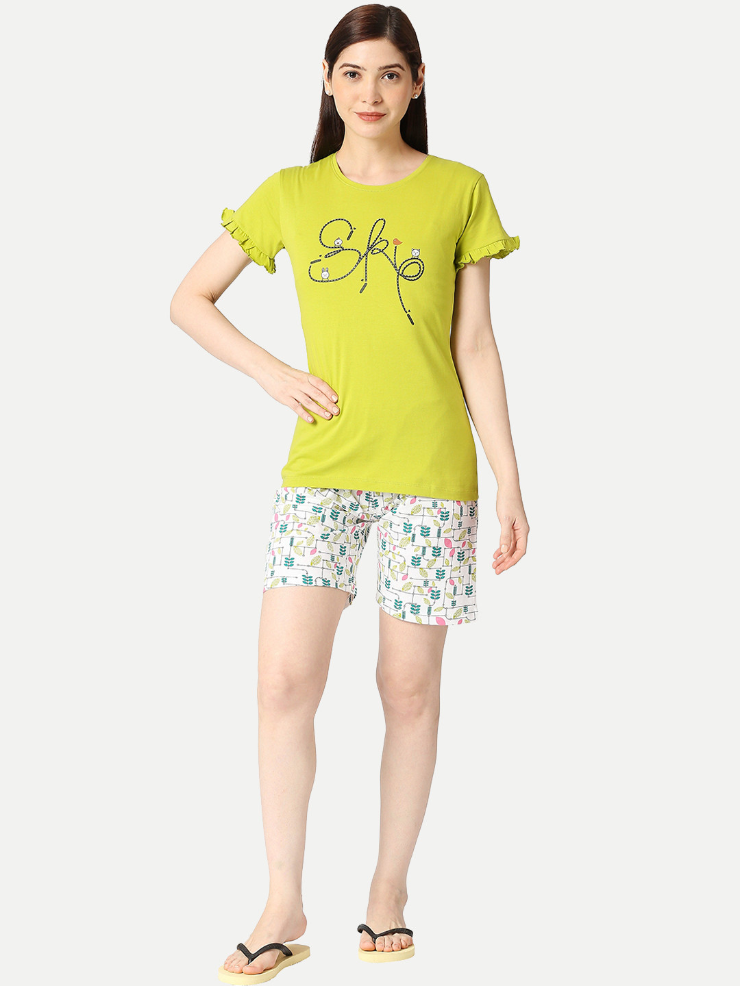 Buy Zebu Graphic Printed Pure Cotton Night Suit - Night Suits for Women ...