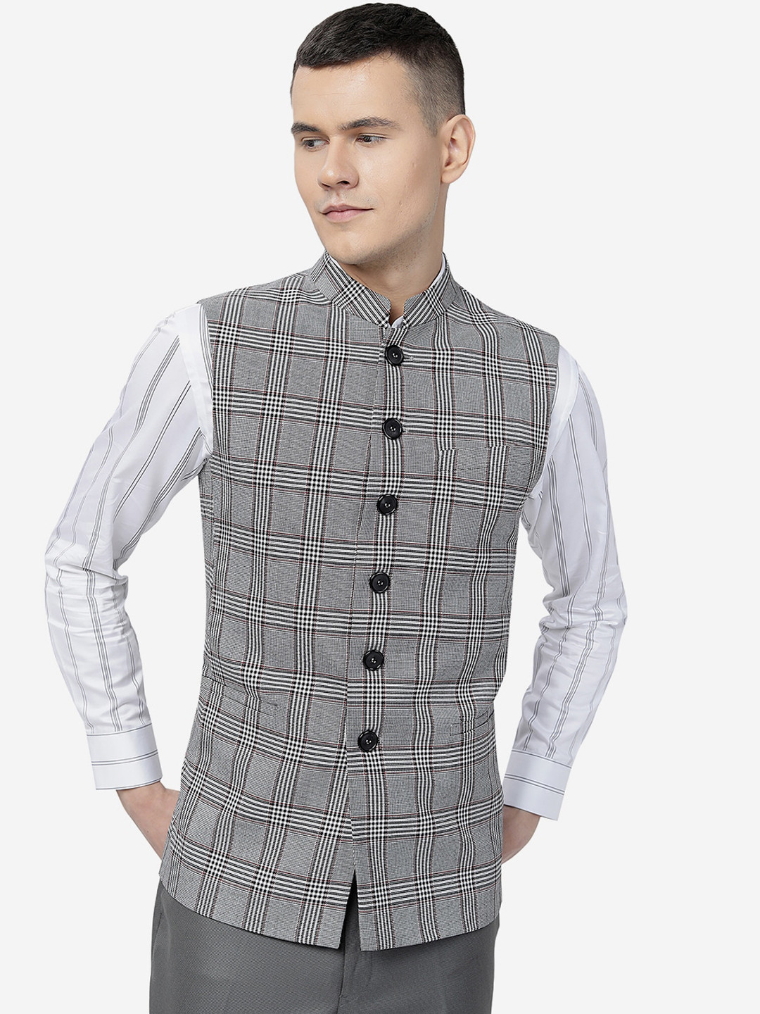 Buy MODI JACKET Men Checked Woollen Nehru Jacket - Nehru Jackets for ...