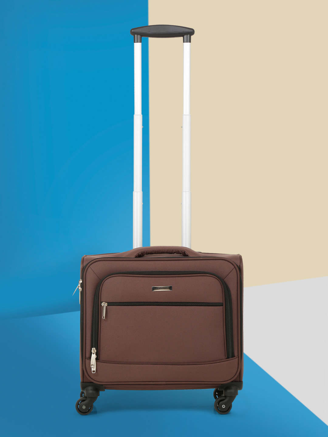 Buy Teakwood Leathers 360 Degree Rotation Overnighter Trolley Bag With ...