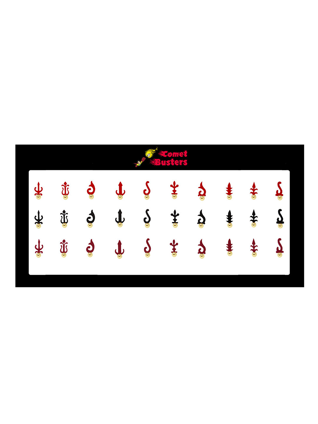 Buy Comet Busters 30 Pcs Reusable Designer Bindis Red & Black - Bindi ...