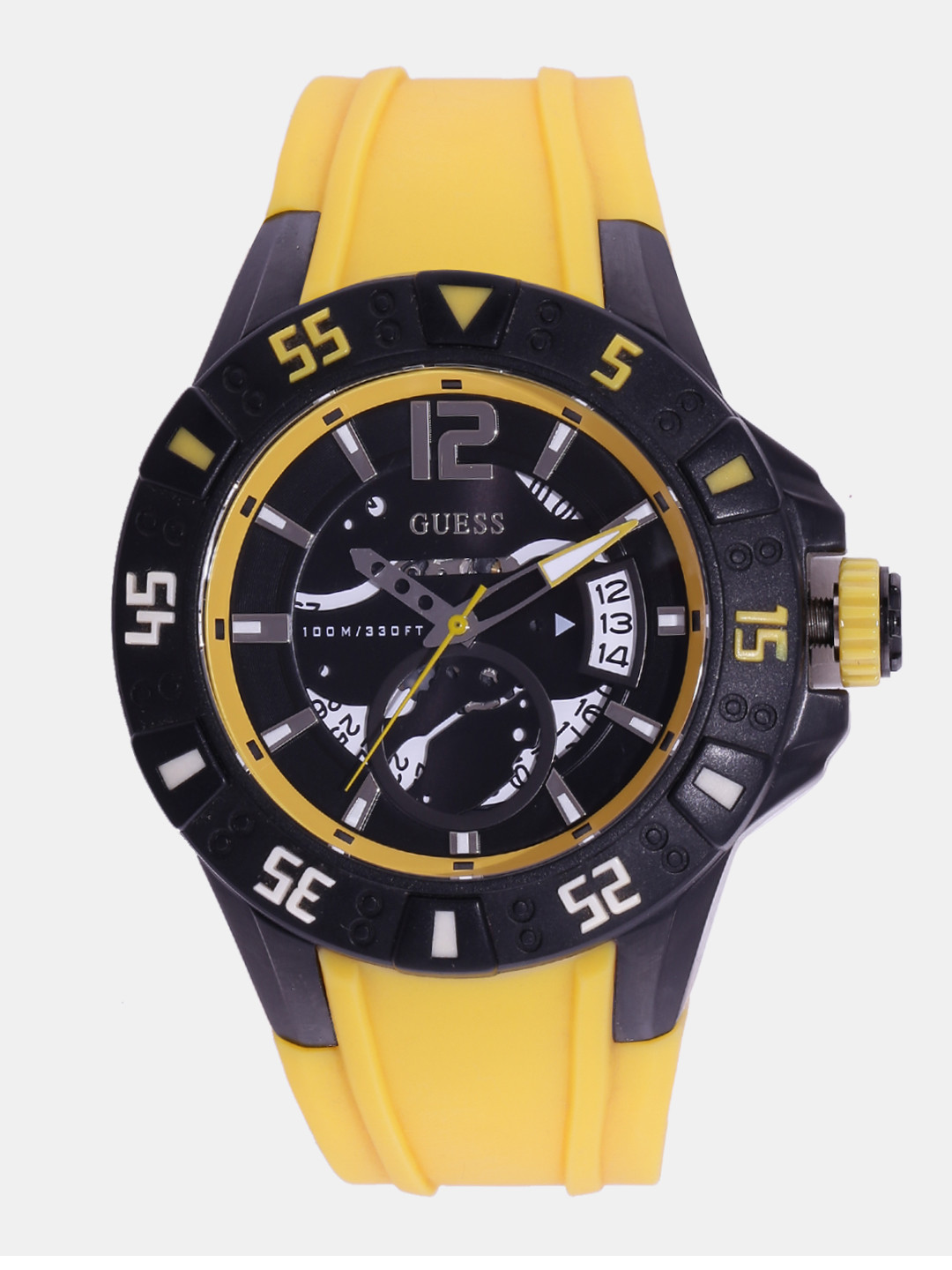 Buy GUESS Men Black Skeleton Dial Analogue Watch W0034G7_OR - Watches ...