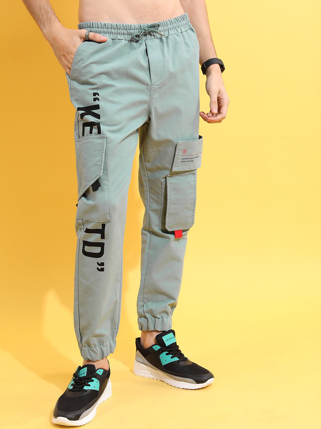 Buy KETCH Men Mid Rise Plain Slim Fit Joggers - Trousers for Men ...