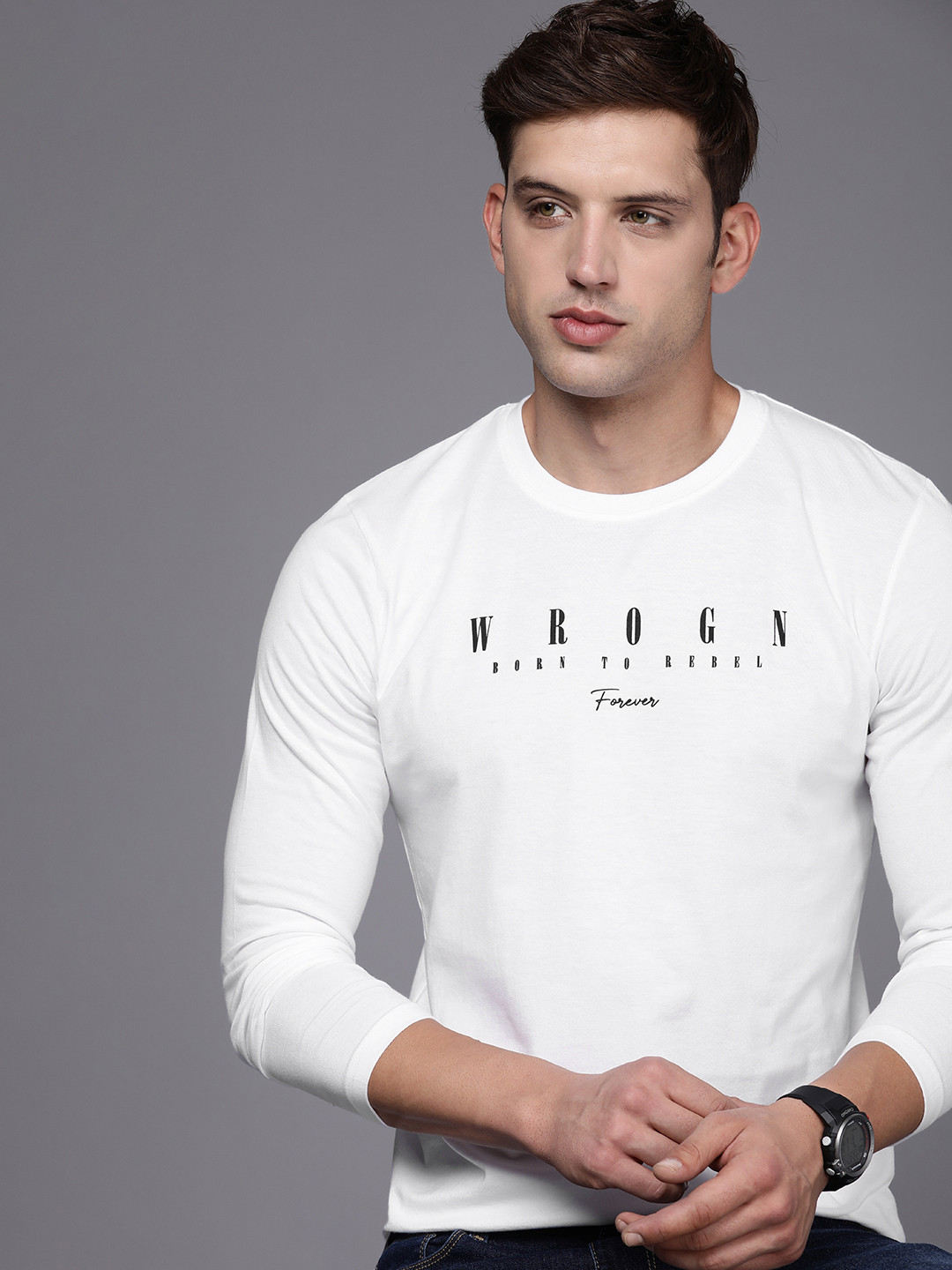 Buy WROGN Men Brand Logo Printed T Shirt - Tshirts for Men 22998976 ...