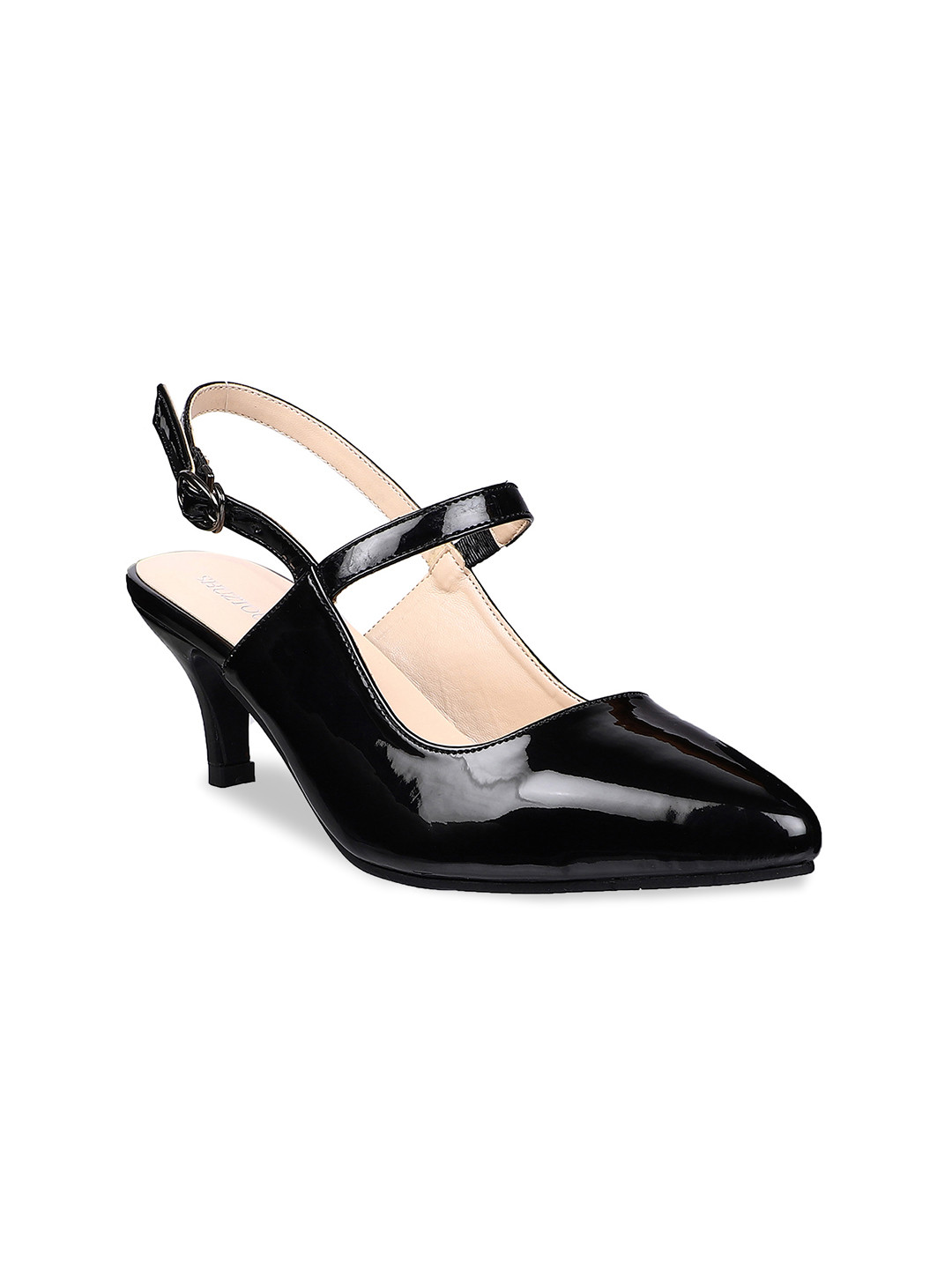 Buy SHUZ TOUCH Women Black Solid Pumps - Heels for Women 2300161 | Myntra