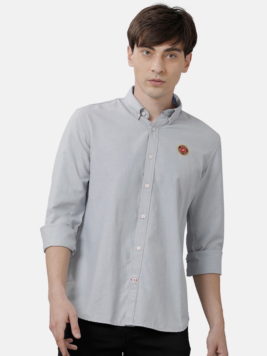 Buy Double Two Slim Fit Button Down Collar Cotton Casual Shirt - Shirts ...