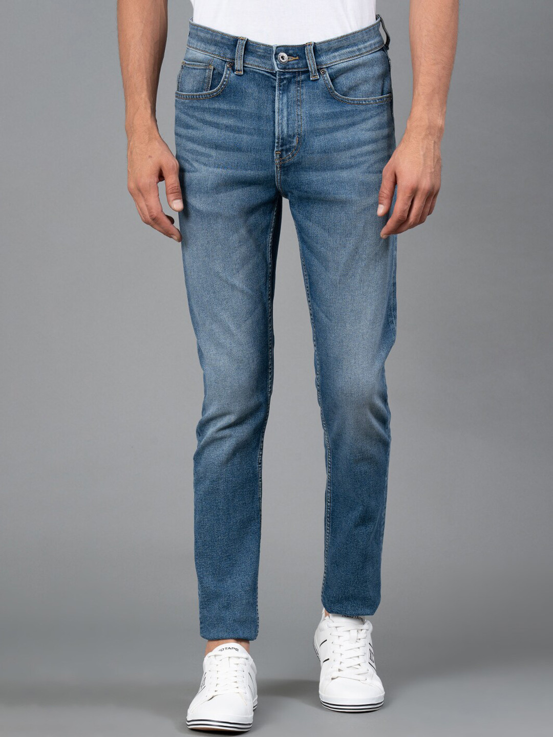 Buy Red Tape Men Skinny Fit Light Fade Cotton Jeans - Jeans for Men ...