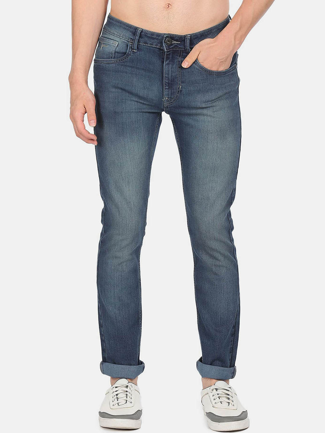Buy Flying Machine Men Slim Tapered Fit Mid Rise Clean Look Light Fade ...