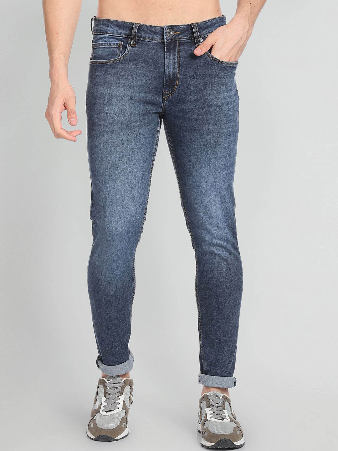 Buy Flying Machine Men Skinny Fit Mid Rise Light Fade Clean Look Jeans ...