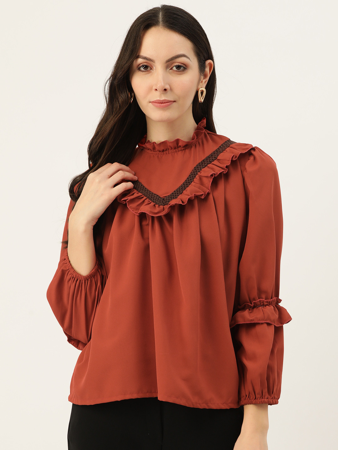 Buy Belle Fille Bell Sleeve Ruffle Detail Top - Tops for Women 23007906 ...