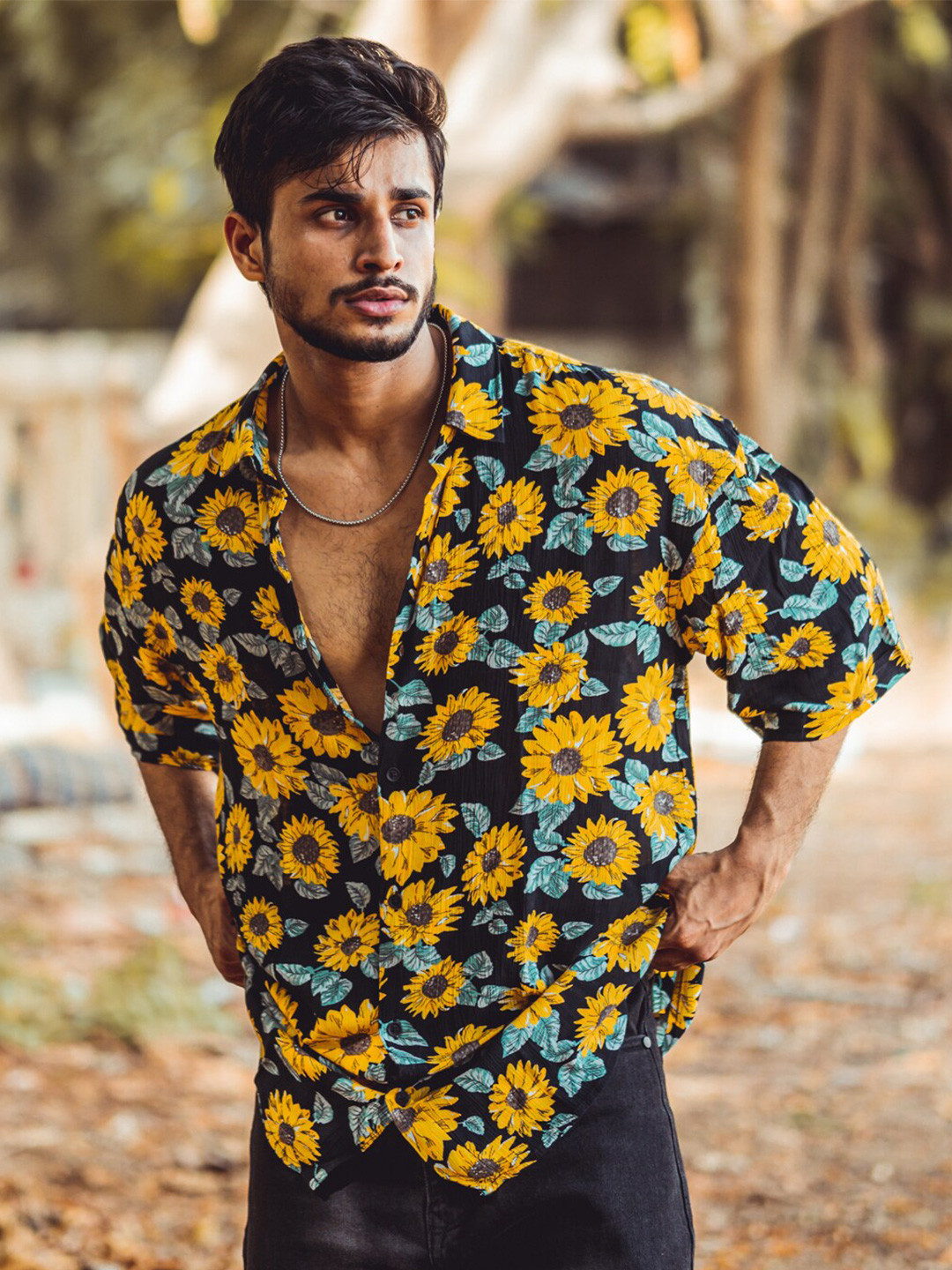 Buy Powerlook Men Black Boxy Opaque Printed Casual Shirt - Shirts for ...